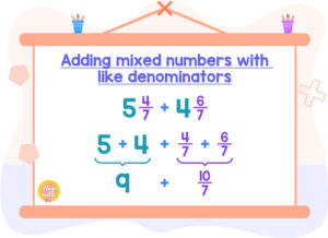 Adding mixed numbers with like denominators - Hugemath