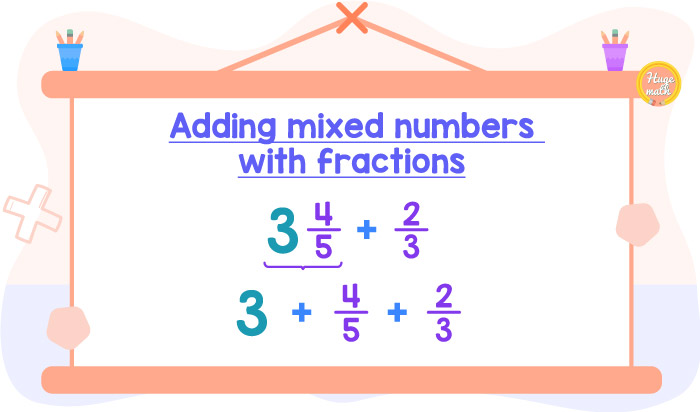 Adding mixed numbers with fractions - Hugemath