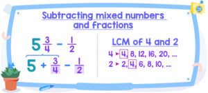 Subtracting fractions from mixed numbers - Hugemath